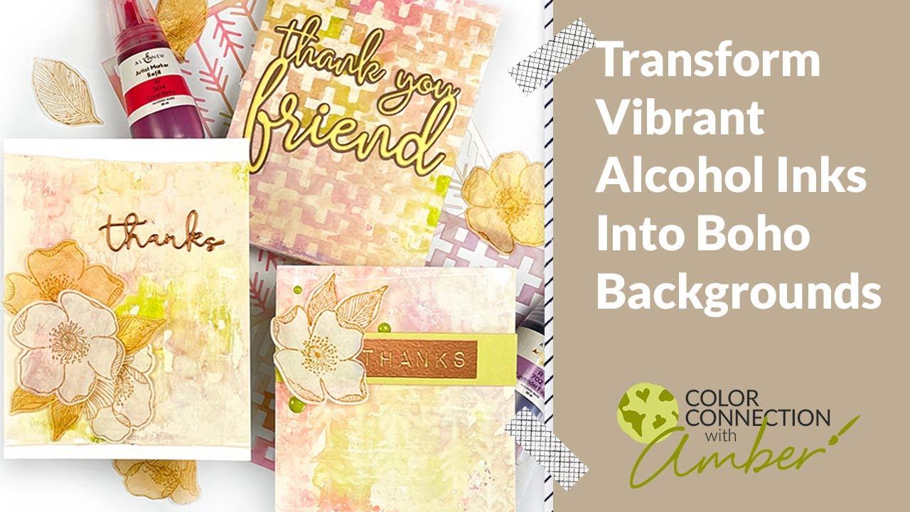 Transform Vibrant Alcohol Inks Into Boho Backgrounds - YouTube