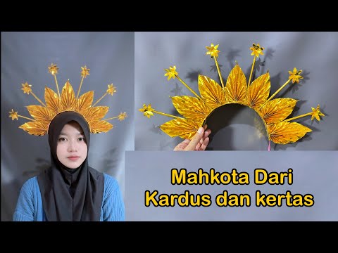 Mahkota Emas Dari Kardus Bekas Untuk Karnaval dan Pentas Seni
