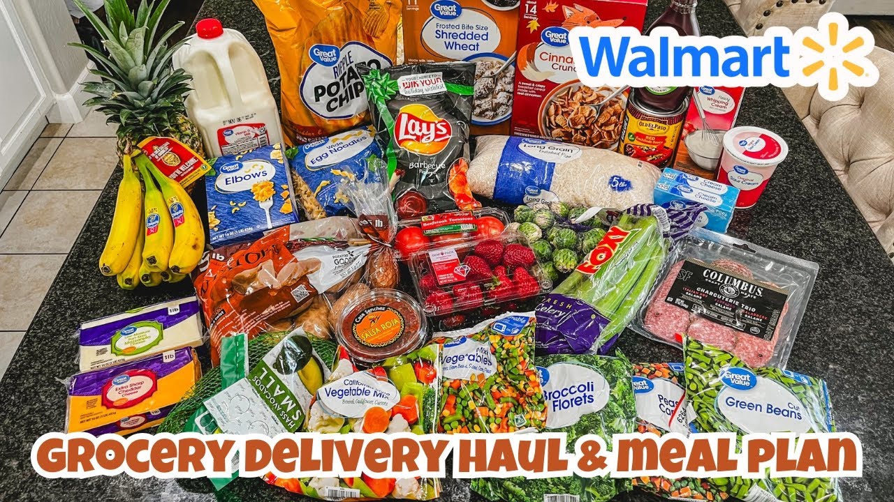 WALMART GROCERY DELIVERY HAUL //weekly meal plan for family of 5 - YouTube