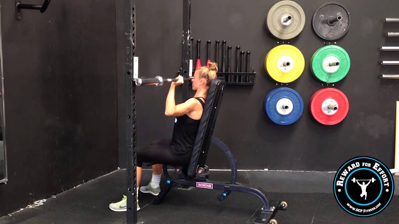 BB Seated Overhead Press - YouTube