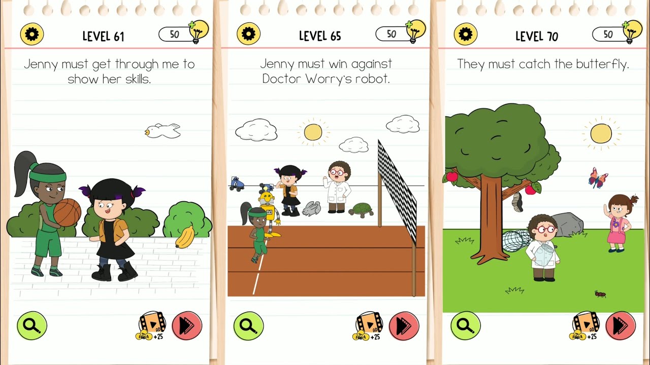 Brain Test 4 Tricky Friends Level 61 - 70 Walkthrough Answer Solved ...