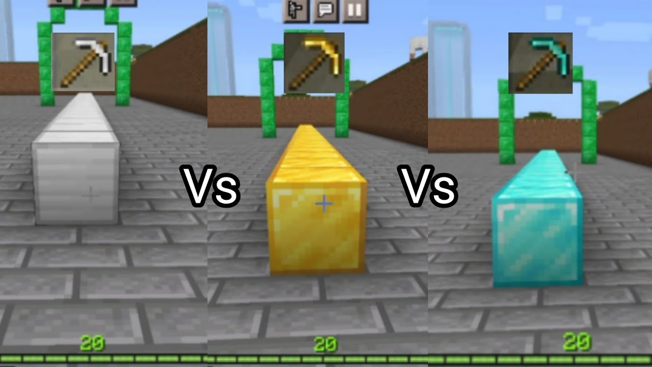 Minecraft Block Iron Vs Gold Vs Diamond| Who is Winner? - YouTube