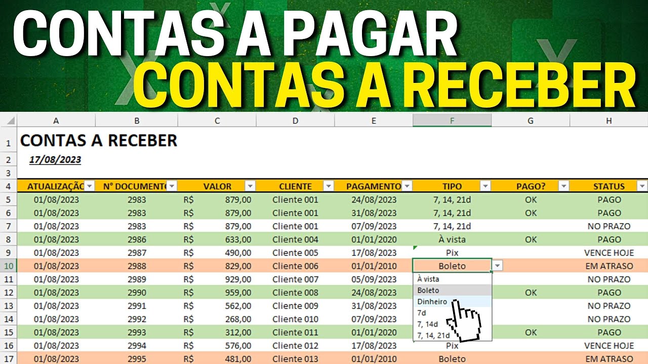 Como Fazer Planilha de Contas a Pagar e Receber no Excel com Alerta de ...