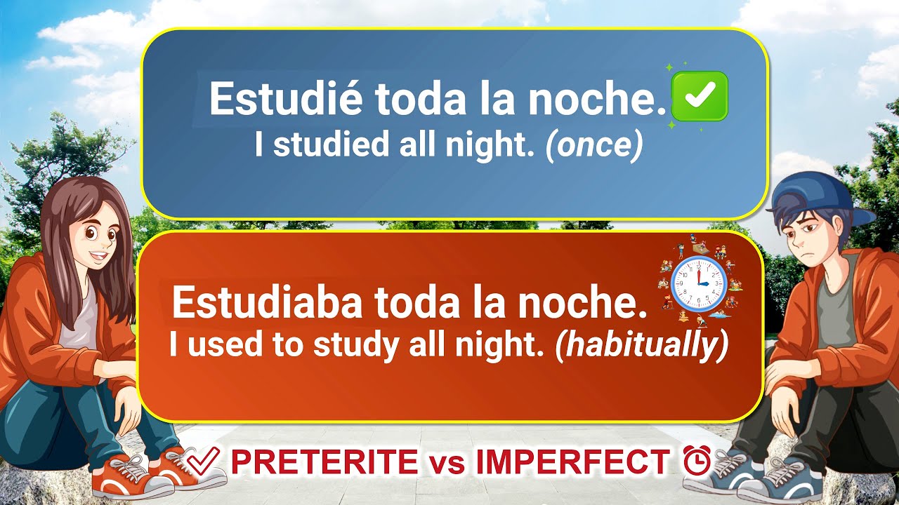 Spanish Preterite vs Imperfect — 120 Real Sentences with English | No ...