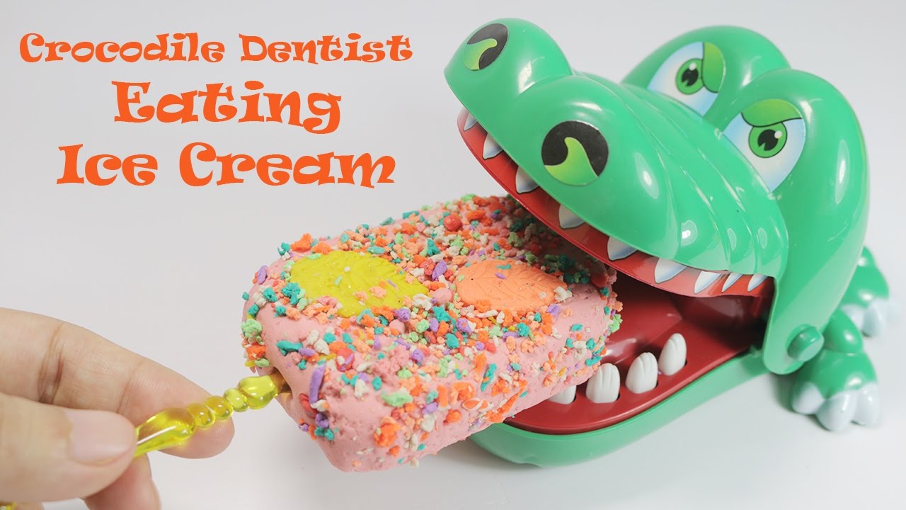 Crocodile Dentist Eating Play Doh Ice Cream Maker Playdough Ice Cream ...