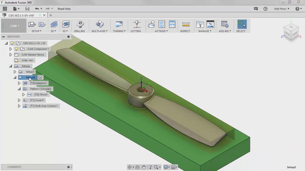 Tracing a complex edge with multi-axis contour - Manufacturing Process ...