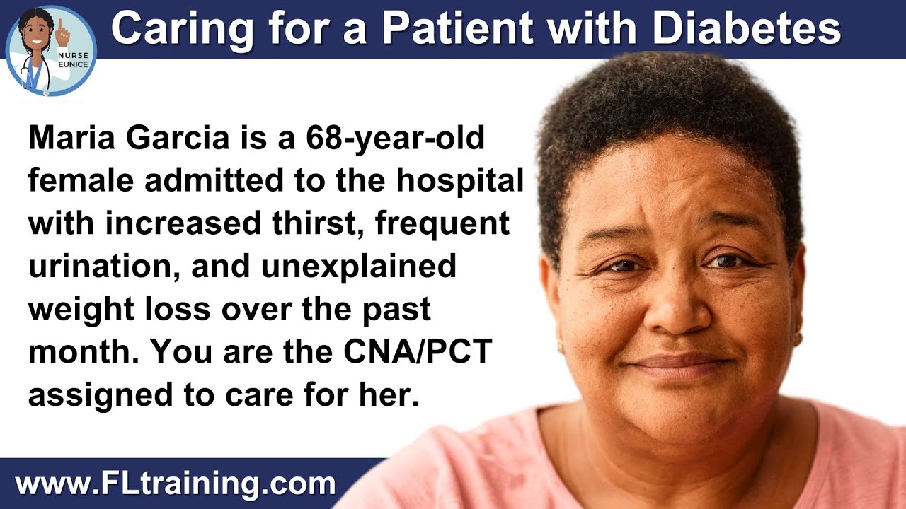 CNA & PCT Practice Test - Caring for a Patient with Diabetes - YouTube