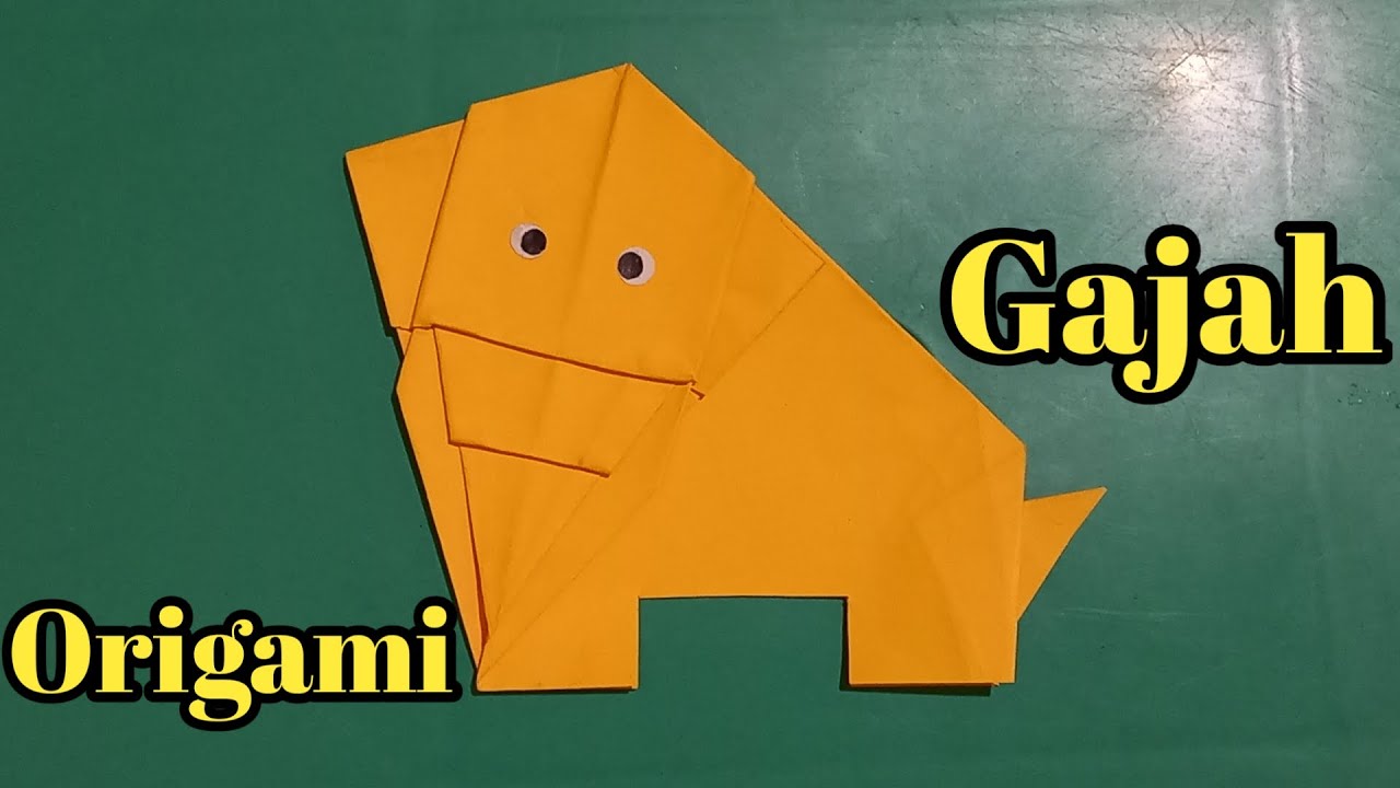 Cara membuat origami gajah / cara membuat gajah dari kertas / origami ...