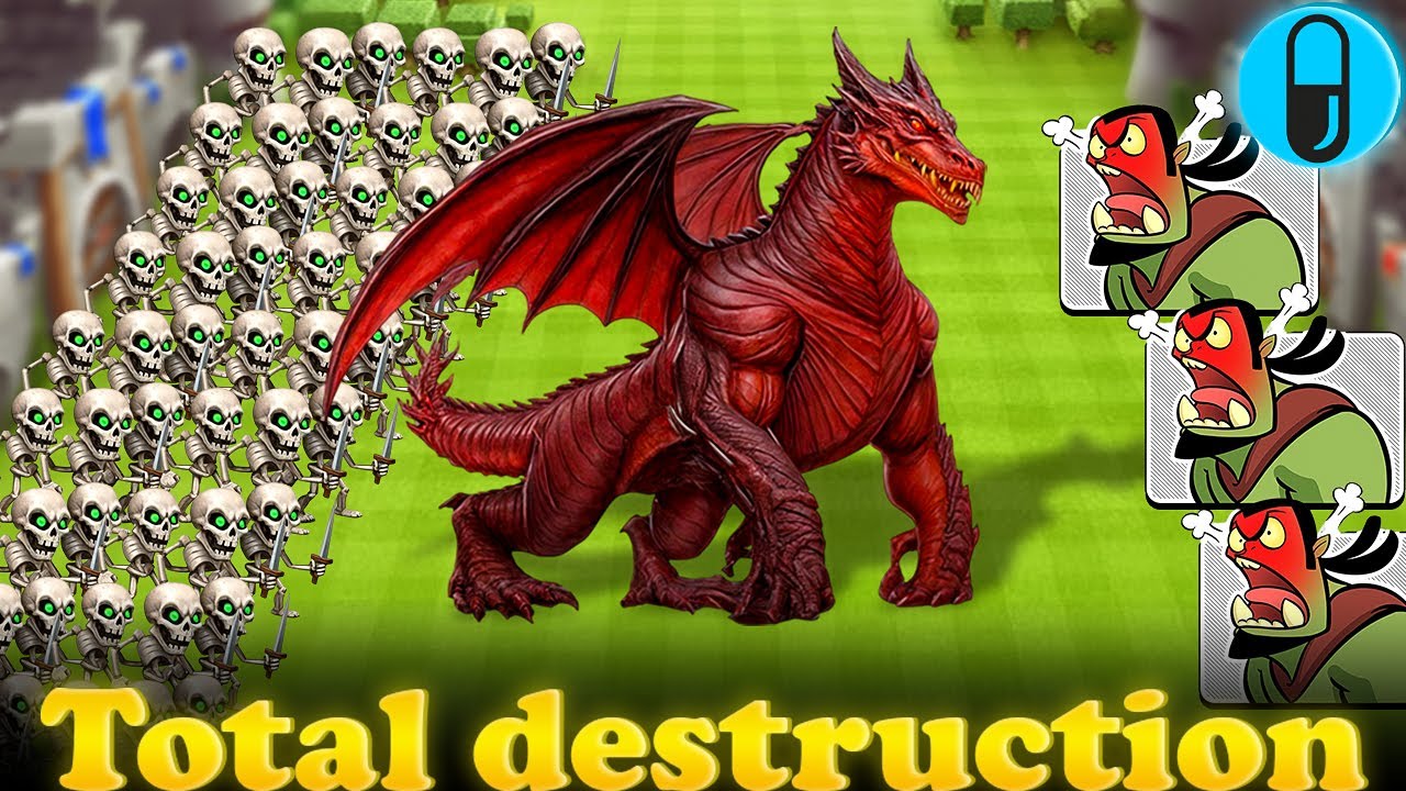Total Destruction! Epic Dragon & Skeleton Army Attack | Castle Crush ...