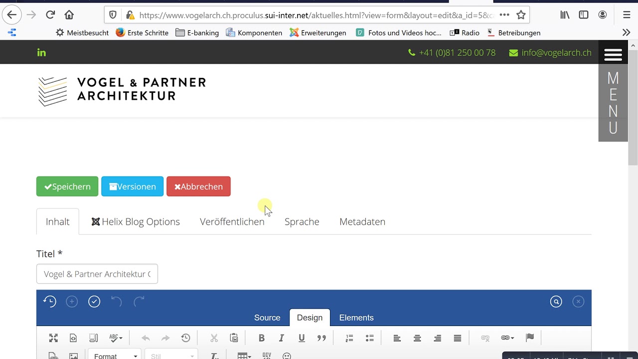 Frontend Bearbeitung einer Webseite von Joomla einfach und schnell ...