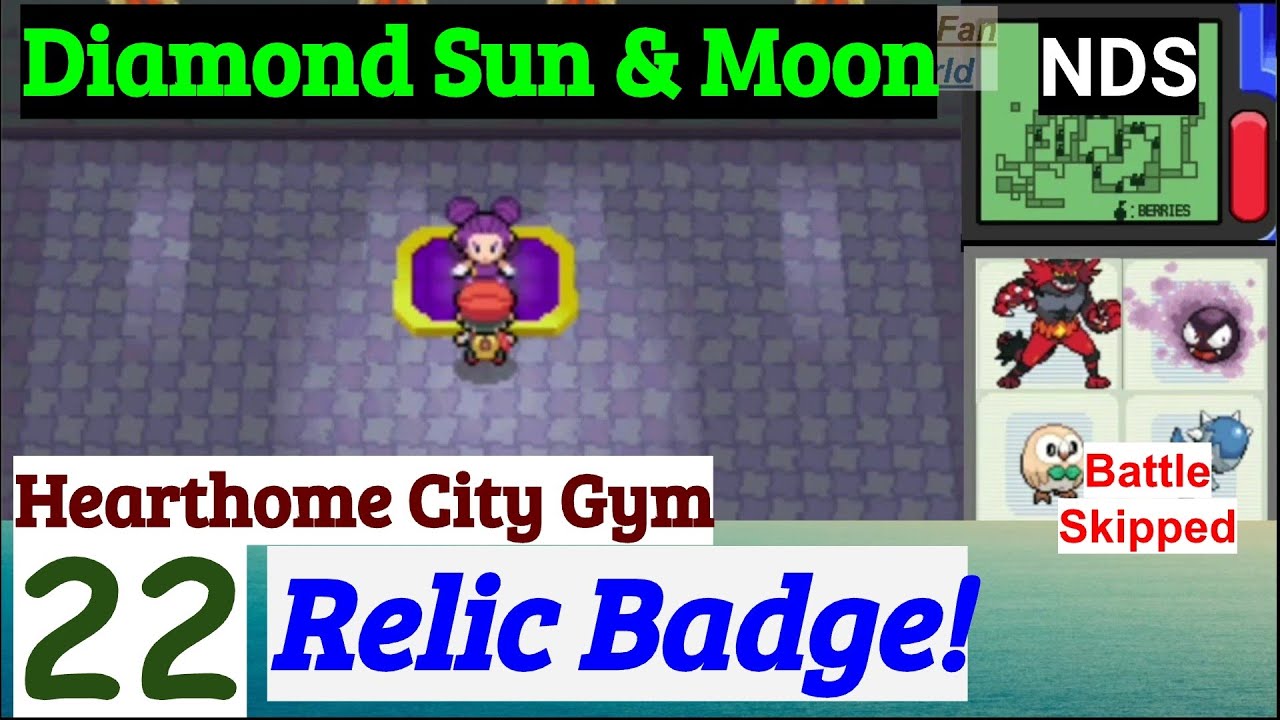 Pokemon Diamond Sun & Moon Part 22 Relic Badge In Hearthome City Gym ...
