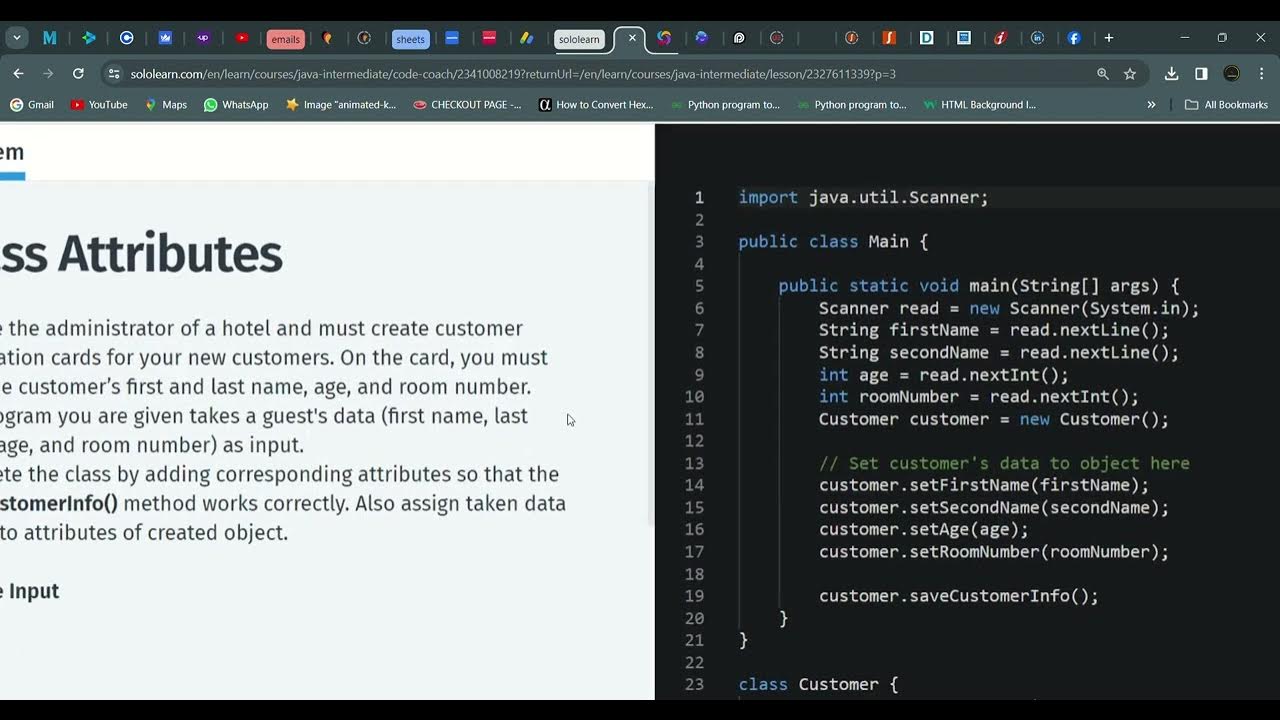 03 Class Attributes Java Intermediate Sololearn Youtube