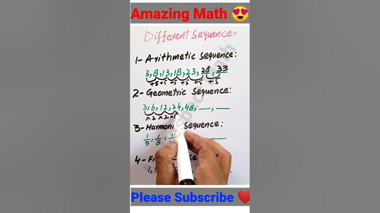 Arithmetic Sequence, Geometric Sequence, Harmonic Sequence | Different Sequence - YouTube