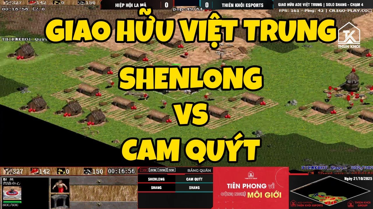 Shenlong vs Cam Quýt | Giao Hữu AOE Việt Trung | Solo Shang | Ngày 21 ...