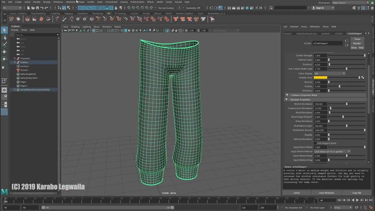 Maya nCloth Simulation For Clothing (re-upload) - YouTube