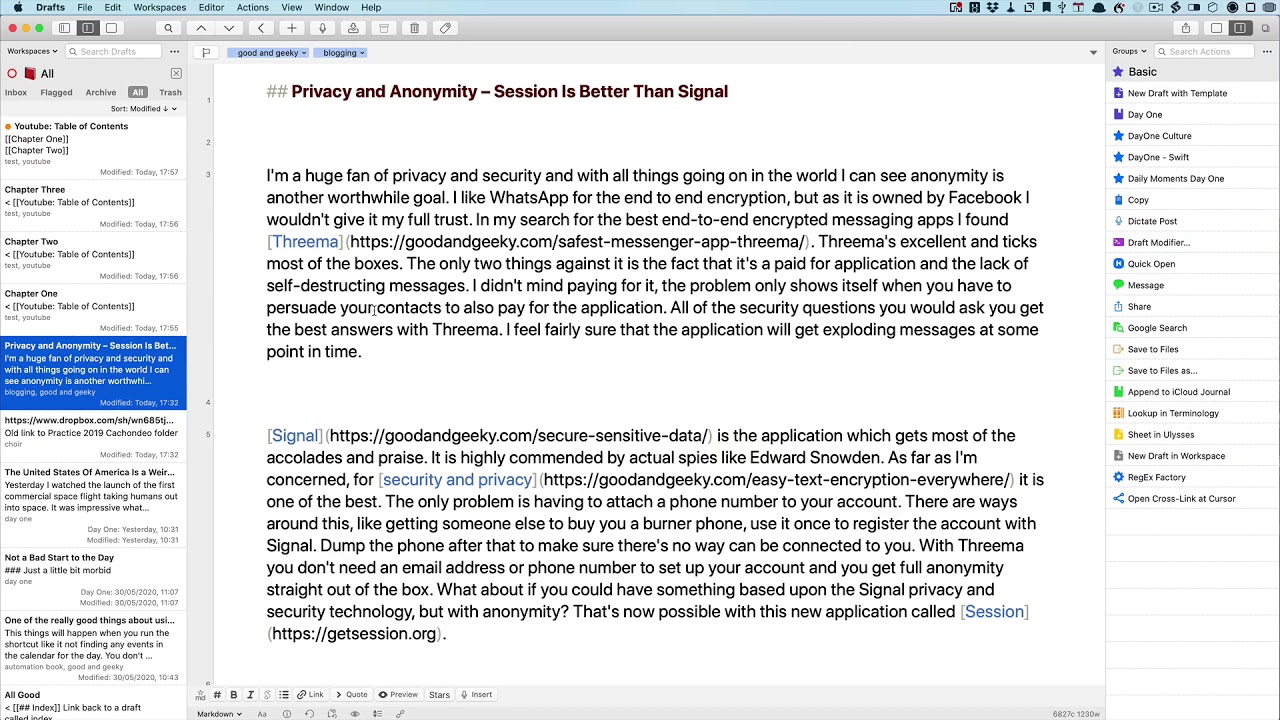 Drafts Wiki Links - How To Link drafts together in the Drafts App ...
