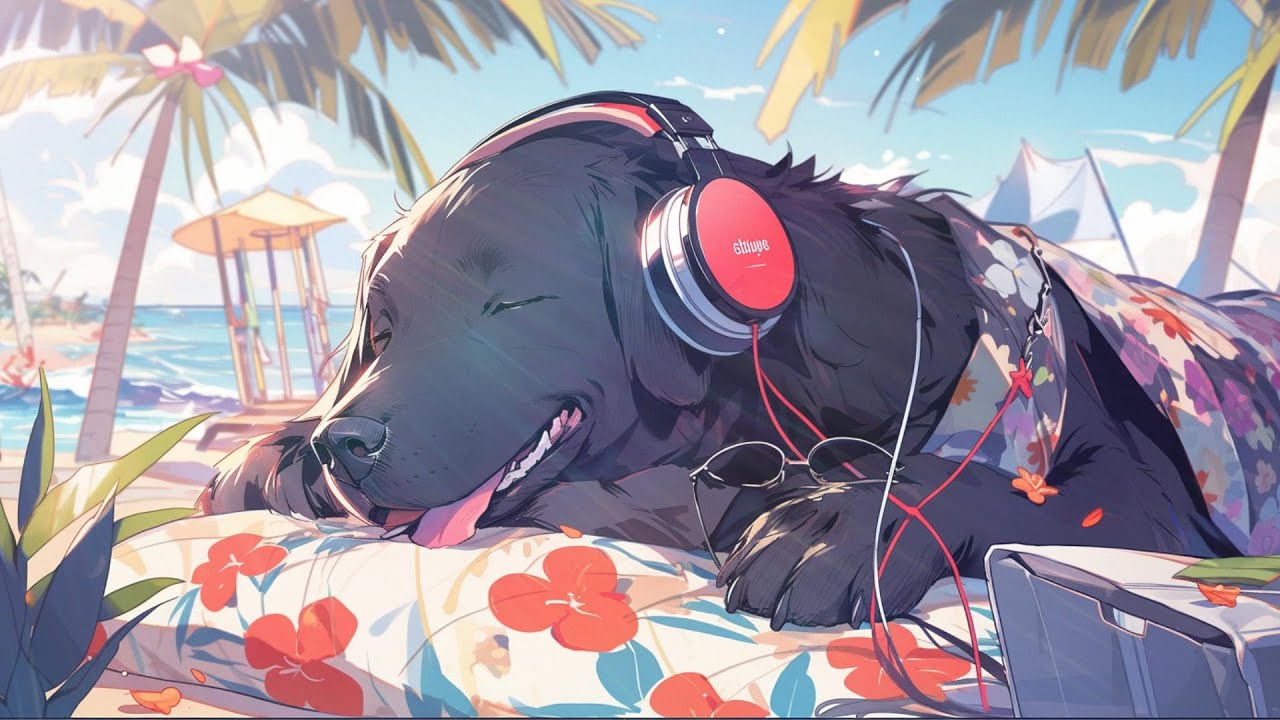 lofi hip hop 8Hr 🏖️ Relax With Roy at the beach 🌊 Summer Vibes ~ lofi ...