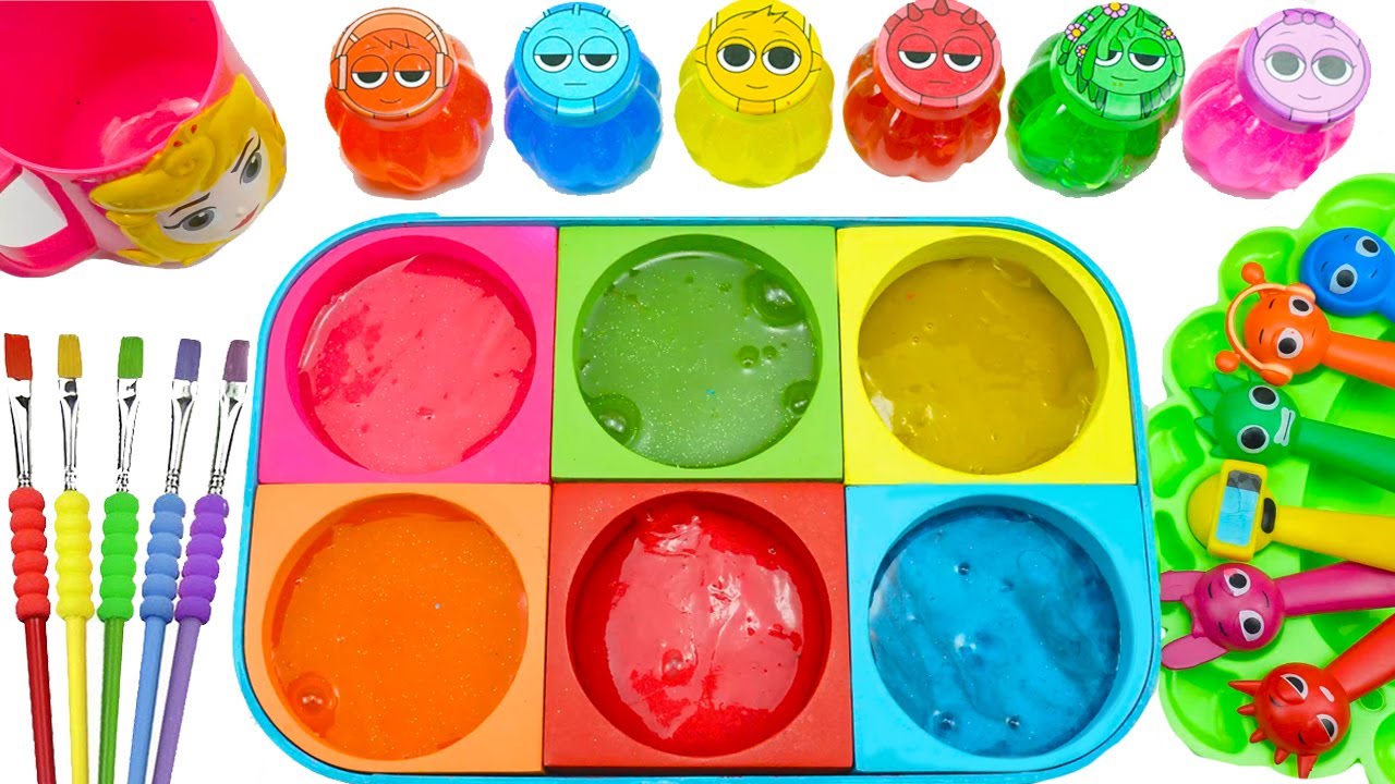 Satisfying Video l DIY How To Make Rainbow Slime Fingers Toys Forms ...