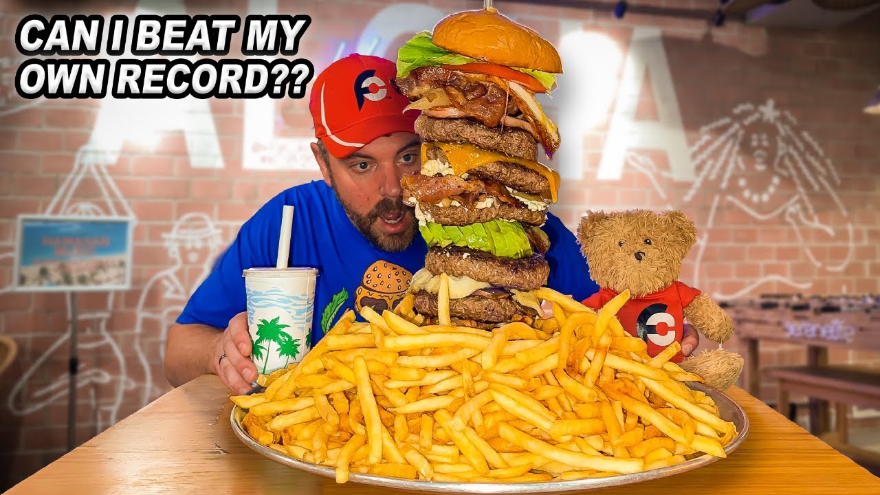 Honolulu Burger Co's 8-Patty "Aloha" Hawaiian Cheeseburger Challenge in ...
