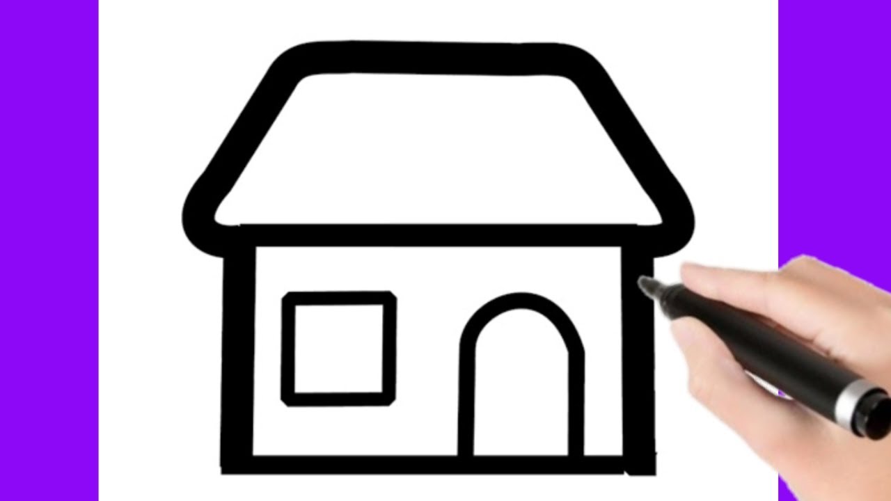 Home easy drawing, easy drawing for kids, how to draw home drawing ...