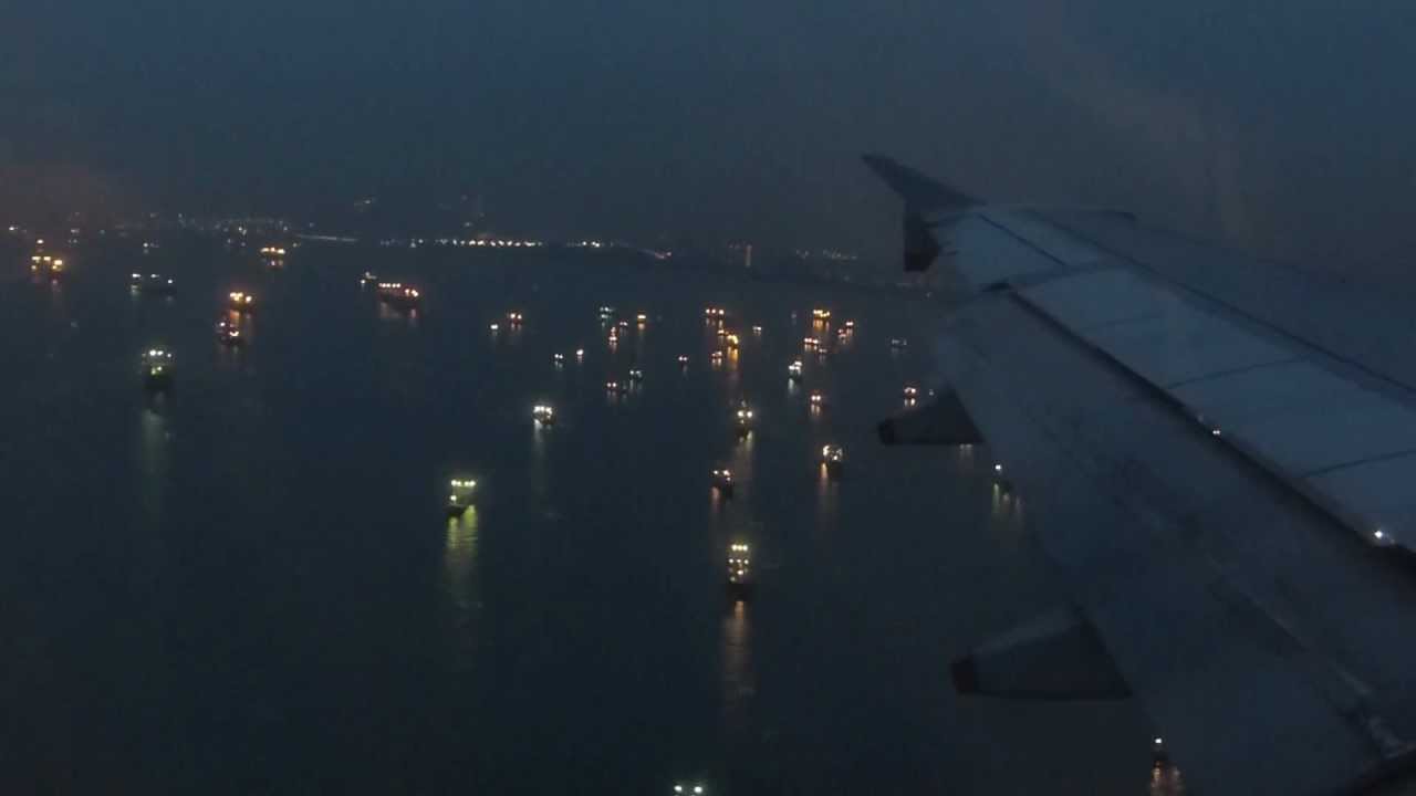 Night Landing at Changi Airport Singapore - YouTube