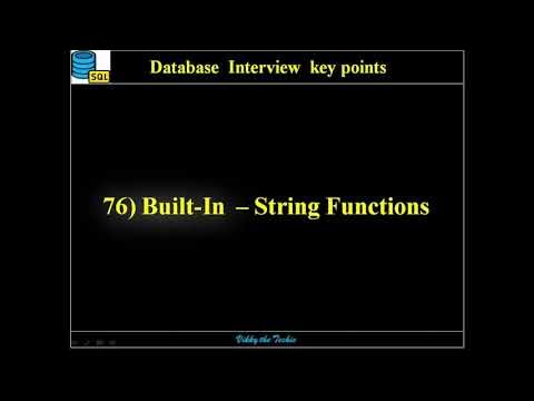 DB76. SQL Built_In - String Functions - YouTube