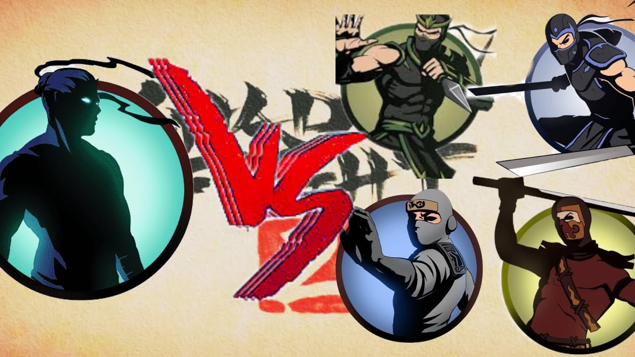 Shadow Fight 2 | Shadow vs Ninja | 1 vs 4 | Shadow vs 4 | Shadow Fight ...