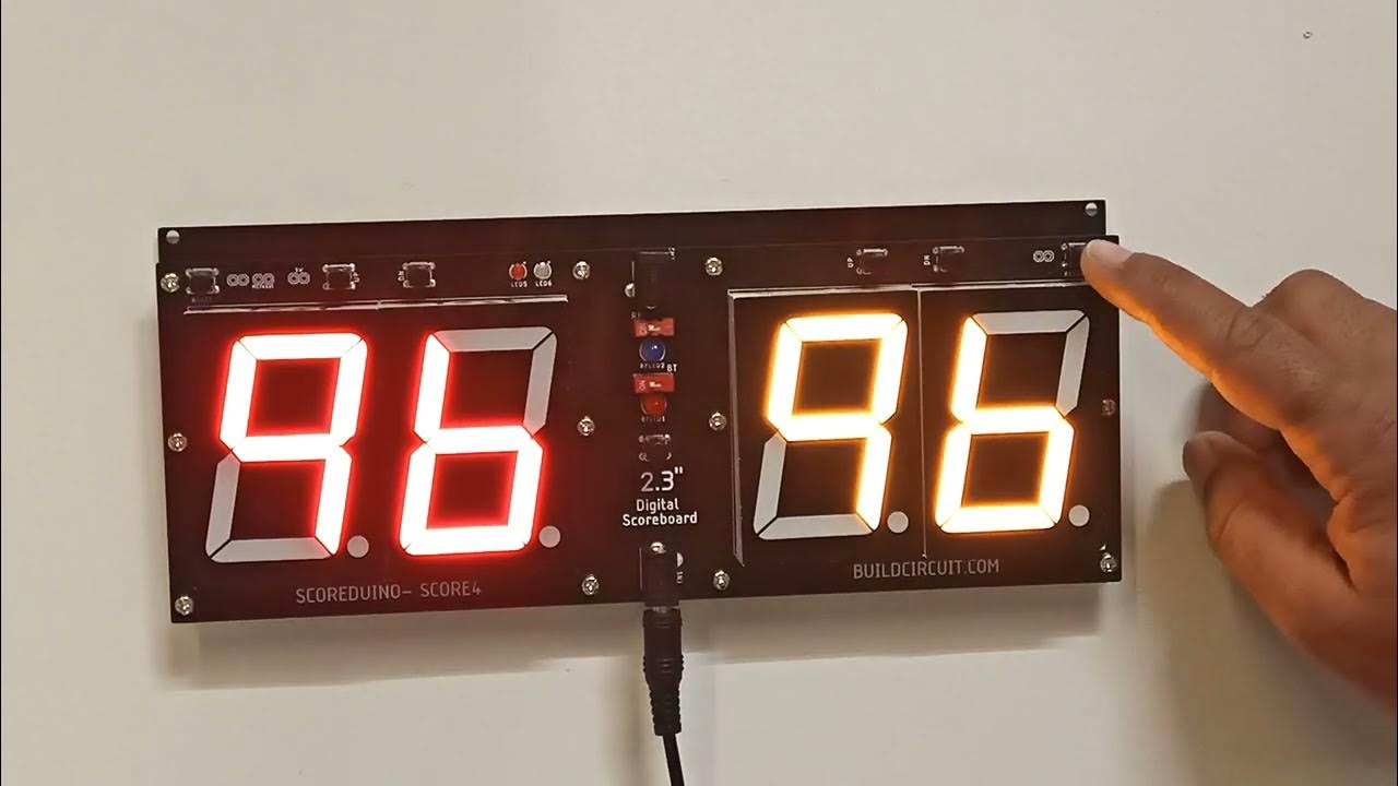 Arduino Scoreduino based 4 digits digital Scoreboard SCORE4 - 2.3"- RED AND YELLOW. Common anode ...