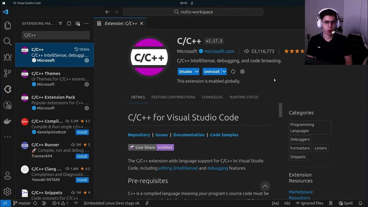Day2: 09 Using VSCode to Develop NuttX Based Projects - YouTube