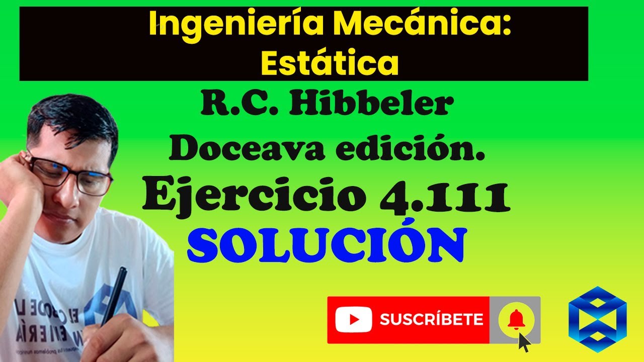 Como resolver el problema 4-111 Hibbeler.Estática.#física #estática #physics - YouTube