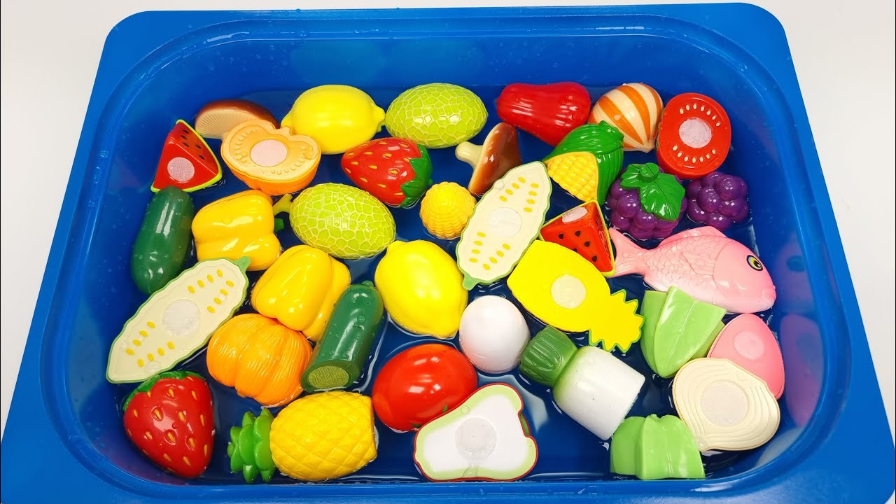 Satisfying Video ASMR | Drop Fruits and Vegetables in Blue Pool (no ...