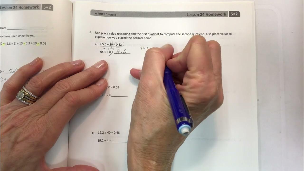 Eureka math grade 5 module 2 lesson 24 homework - YouTube