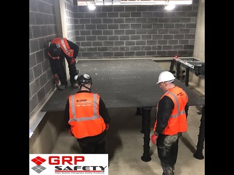 GRP grating elevated for Substation flooring area - YouTube