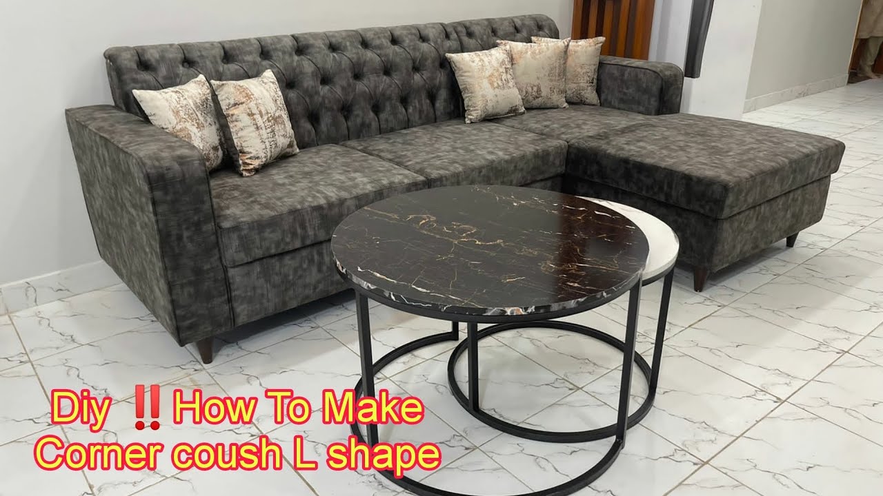 Diy‼️how To Make Corner coush L Shape - best corner sofa Design ‼️ ...