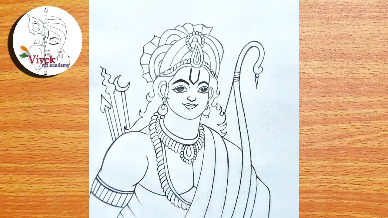 Lord Rama Beautiful Pencil Sketch Step by Step | God Ram Drawing for ...