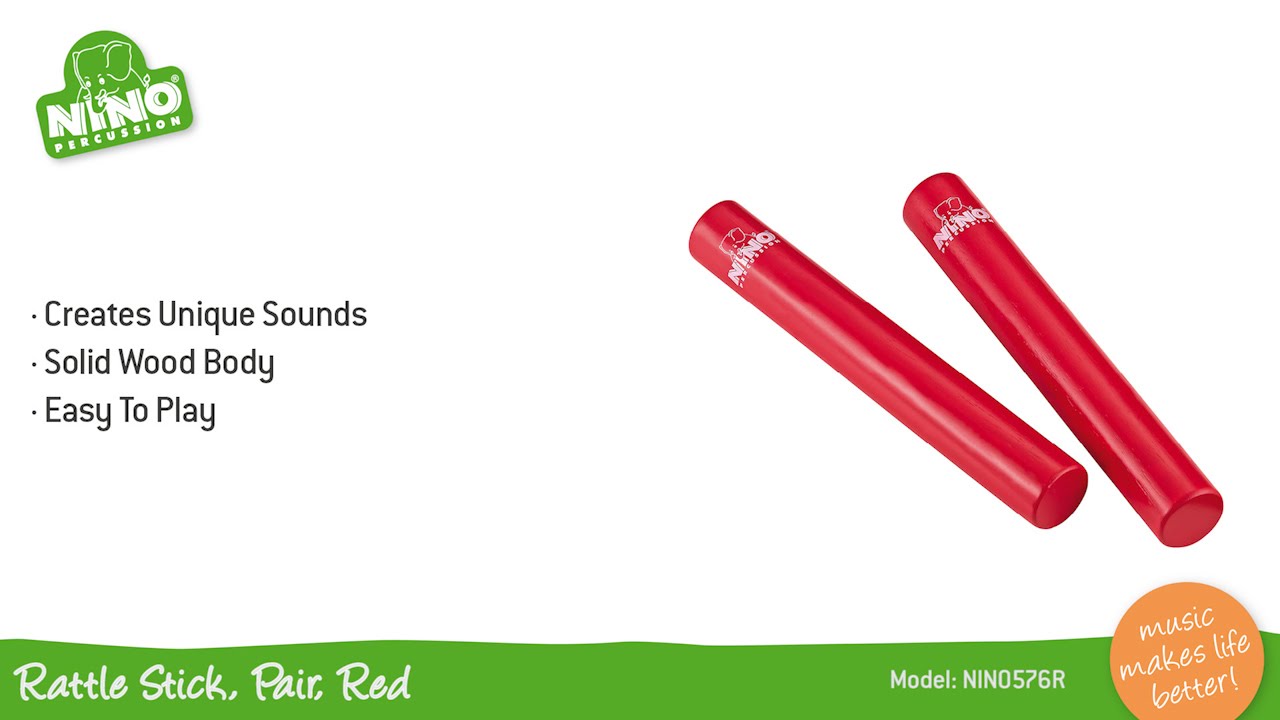 Rattle Stick, Pair, Red - NINO576R - YouTube