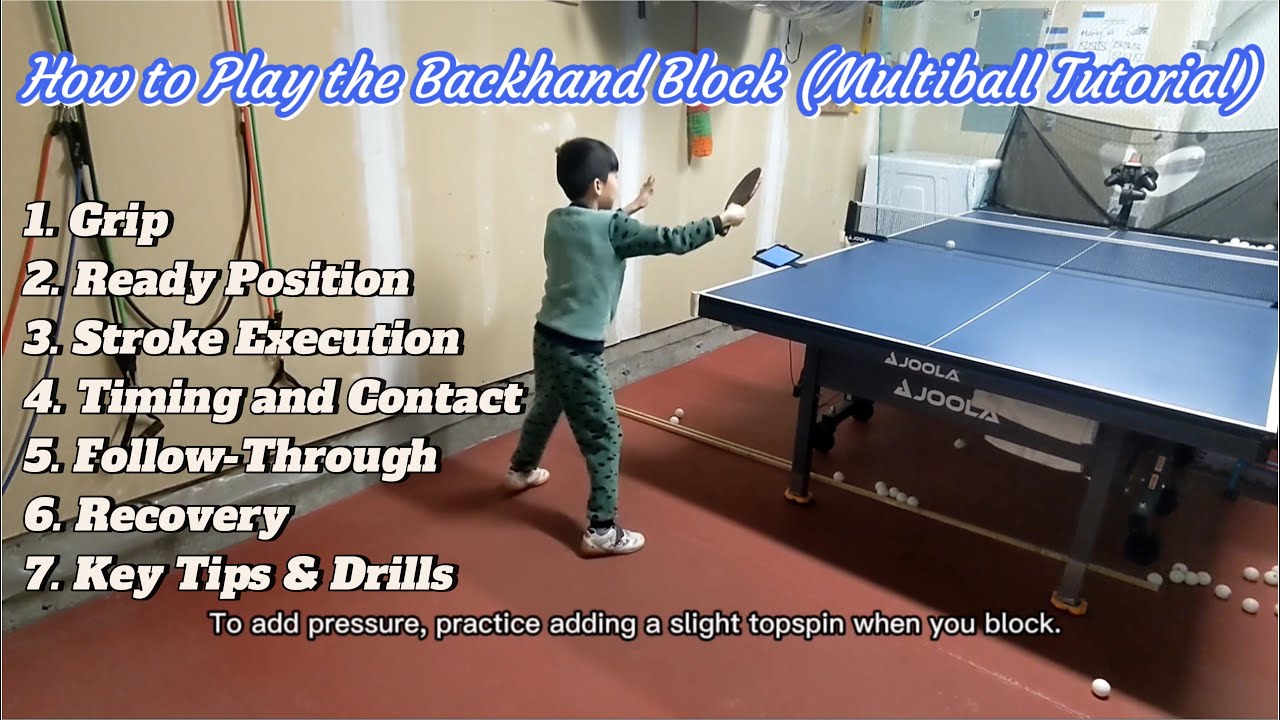 How to Play the Backhand Block in Table Tennis (Multiball Tutorial ...