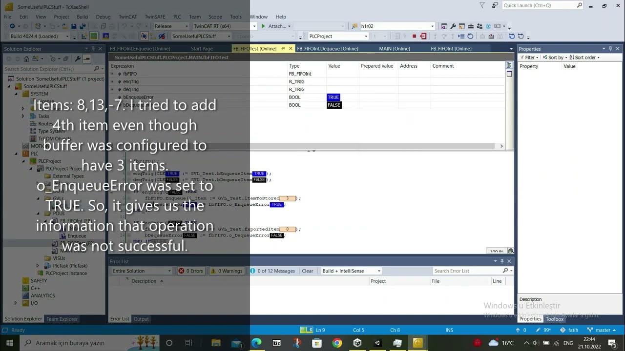 FIFO function Block in Structured Text (ST) in Twincat3 - YouTube