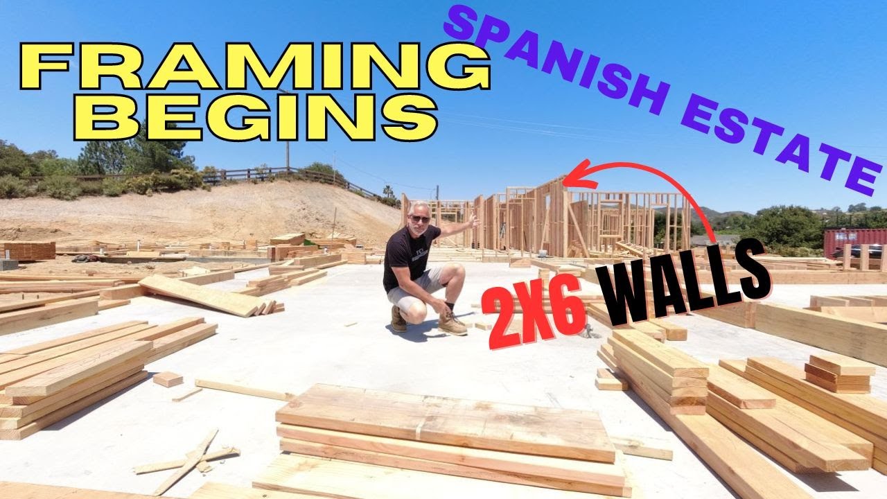 Ep 7 Framing Begins! Large Spanish Estate! - YouTube