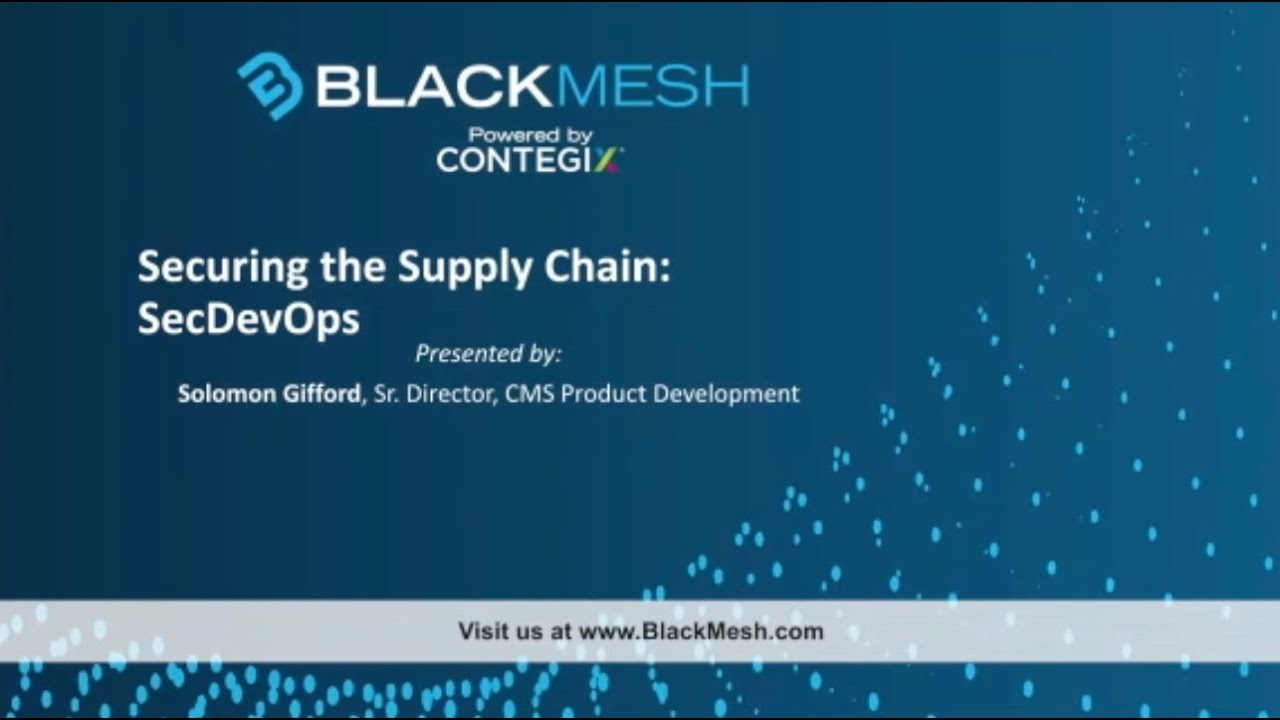 Securing the Supply Chain: SecDevOps - YouTube