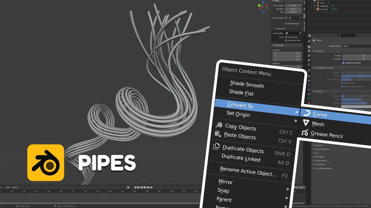 Pipes and Cables in Blender - Quick Tip - YouTube