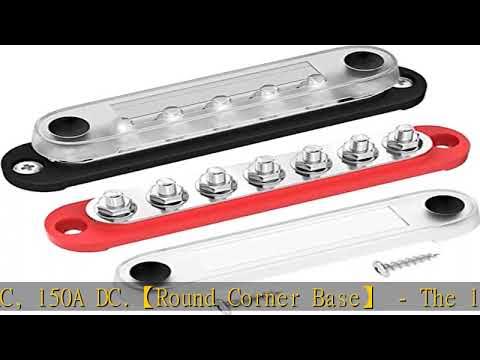 DaierTek Battery Bus Bar 12V Marine 7 x 1/4" (M6) Power Distribution Block with Cover 12V - 48V ...