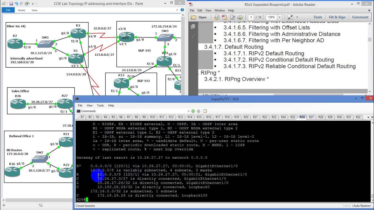 CCIE Labs RIPv2 authentication, timers and scalability, default routing, conditional and ...