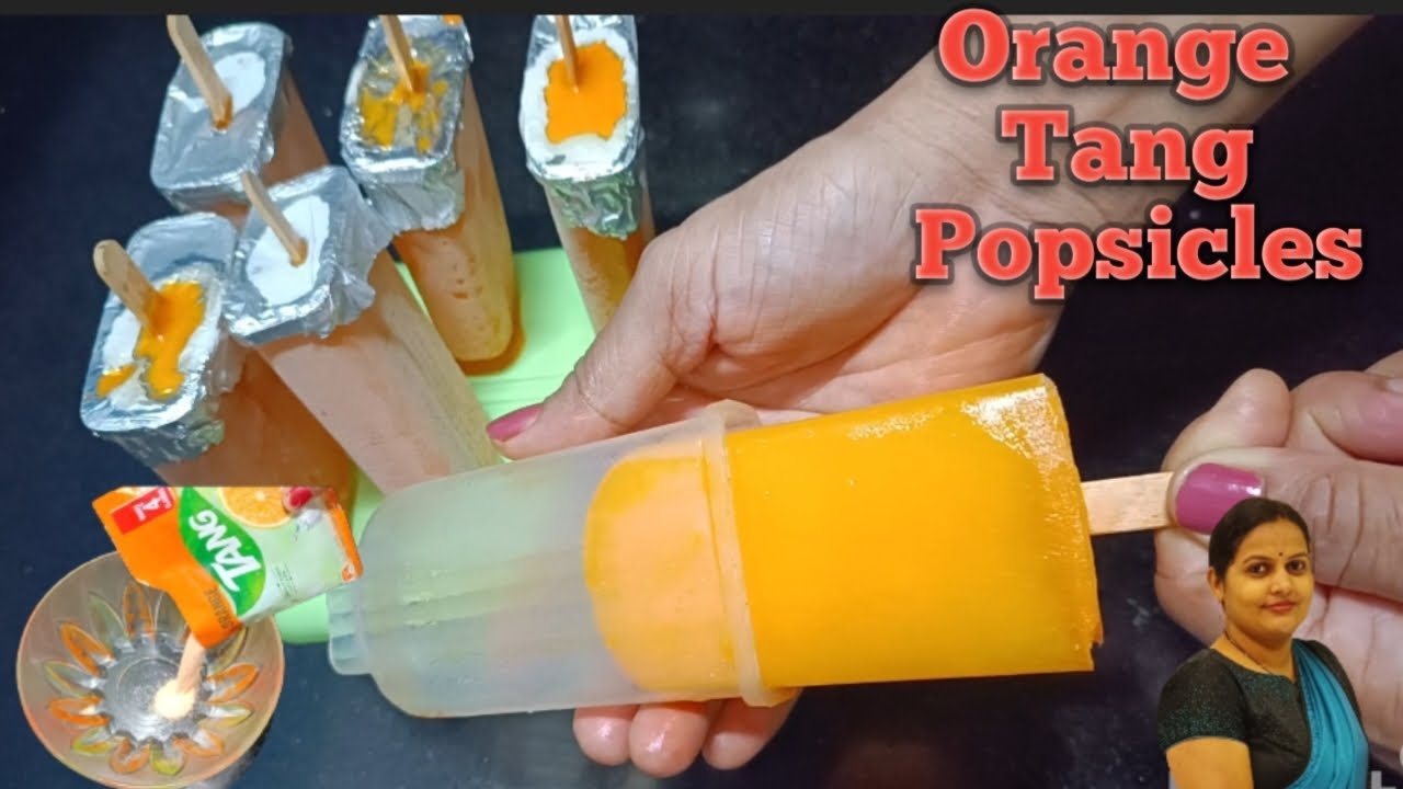 Tang orange ice candy /ऑरेंज आइसकैडी रेसिपी /Tang orange popsicle ...