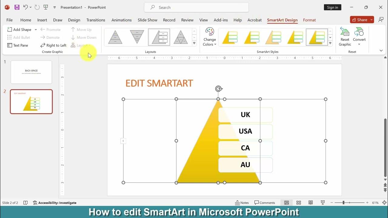 How to edit SmartArt in Microsoft PowerPoint - YouTube