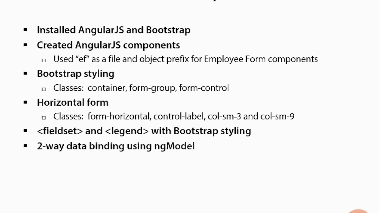 Angularjs Form With Bootstrap And Mvc 5 Summary 13 Youtube