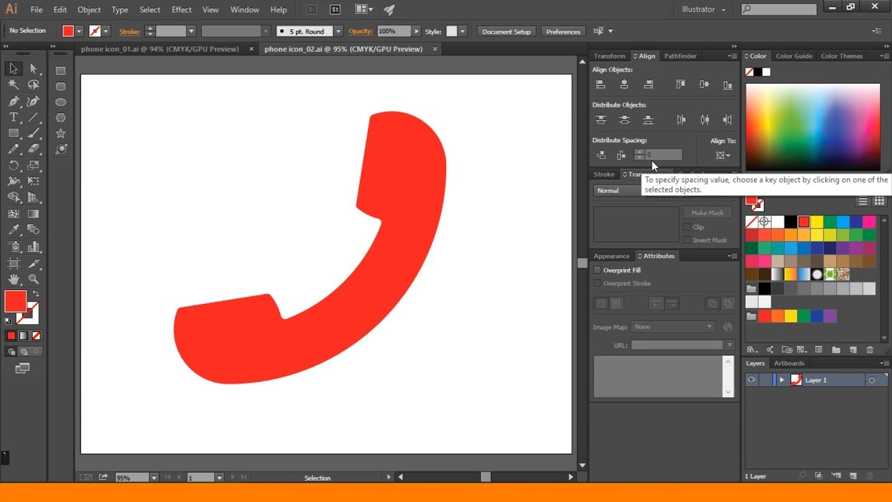 Draw a Phone Icon 02 in Adobe Illustrator I Illustrator Tutorial - YouTube