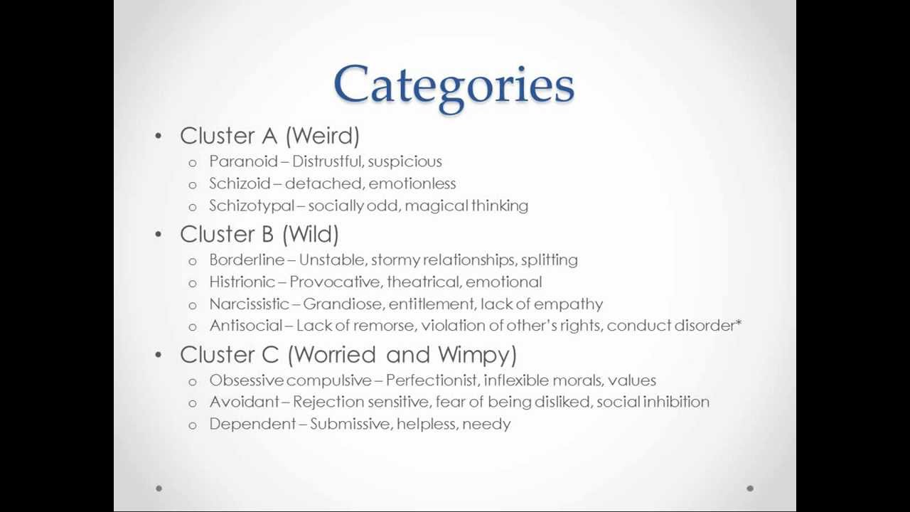 Personality Disorders - USMLE Step 2 Review - YouTube