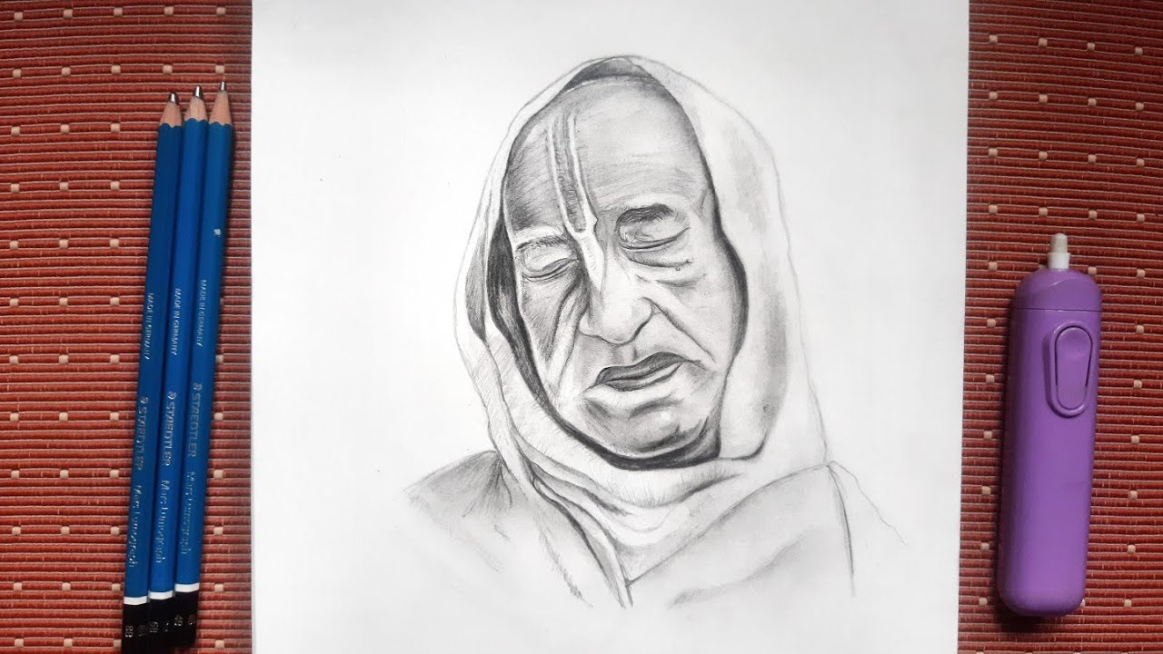 AC Bhaktivedanta Swamy Prabhupada Pencil Drawing, Tribute Art to Srila ...