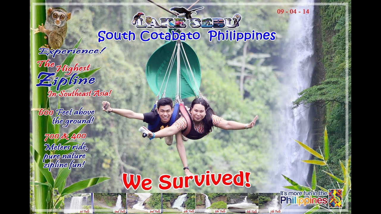 LAKE SEBU Seven Falls Zipline #SoCCSKSarGenExperienceTour - YouTube